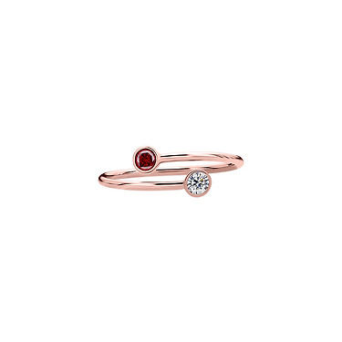 Polka Praha Garnets Hoop Ring (Rose Gold) | 톡딜