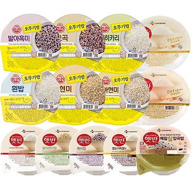 CJ햇반+오뚜기밥+CJ이천쌀밥+오곡밥 총12개 골라담기 발아현미밥 흑미밥 쌀눈가득쌀밥 | 톡딜