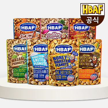 HBAF 바프 땅콩 120g 5봉 골라담기 (2+2+1) | 톡딜