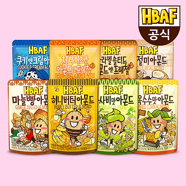 [6+6+6] HBAF 바프 시즈닝/스위트 아몬드 40g 18봉 골라담기 | 톡딜