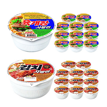 농심 육개장사발면 86g 12개+김치사발면 86g 12개 총 24개 | 톡딜