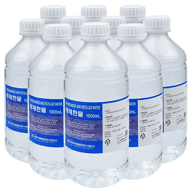 대한약품공업 정제한물 1000ml 10개 / 1L 정재수 멸균 증류수 공업용 | 톡딜
