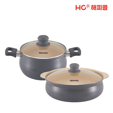 HC해피콜 친환경 세라믹코팅 아리 IH 인덕션냄비 2종B세트(양손20+테이블냄비24) | 톡딜