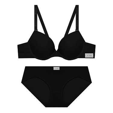 스퀘어라벨 프레시 브라 팬티 세트 - 블랙 | 톡딜