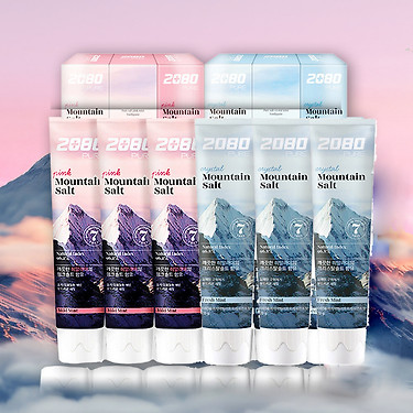 2080 히말라야 퓨어 마운틴 핑크솔트 3+크리스탈솔트 3개 120g 총6개 미백 구취 치석 치은염 | 톡딜